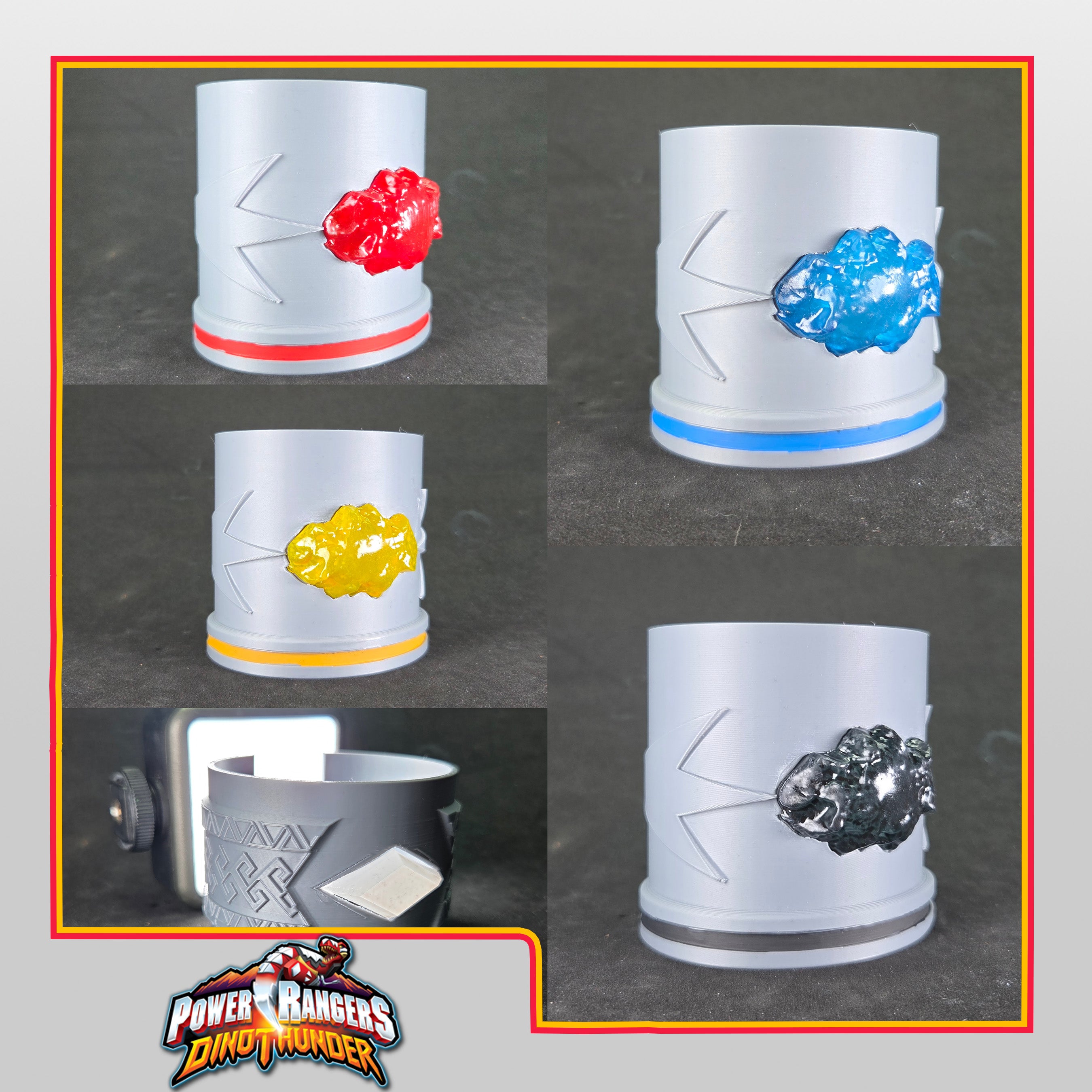 3D Printed Power Rangers Dino Thunder - Dino Gems Bracelet/ Abaranger ...